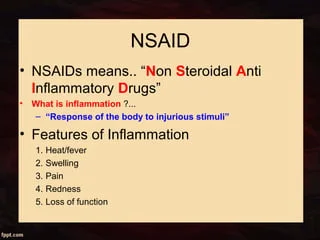 NSAIDs Meaning in Medical - Analgesia